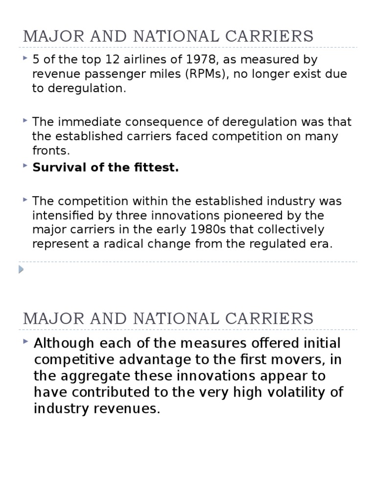Major and National Carriers | PDF | Airlines | Transport Companies