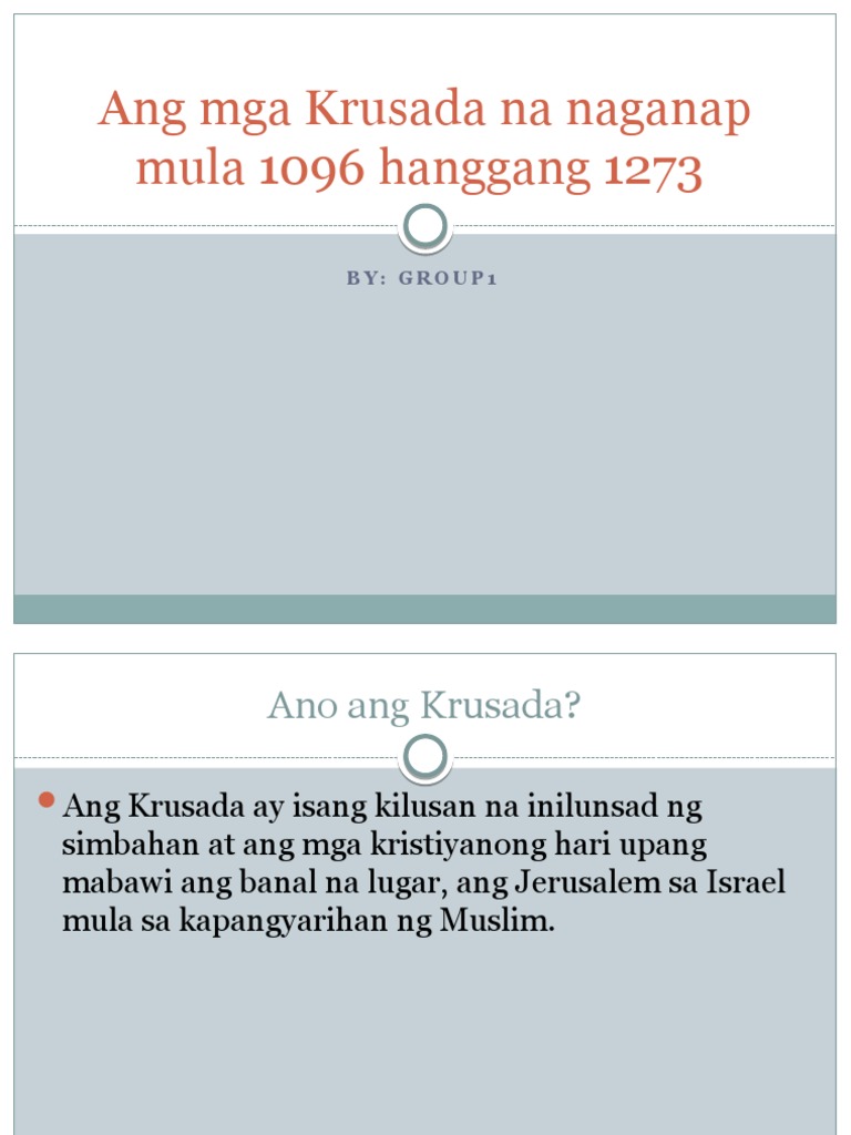 Ang Mga Krusada Na Naganap Mula 1096 Hanggang | PDF