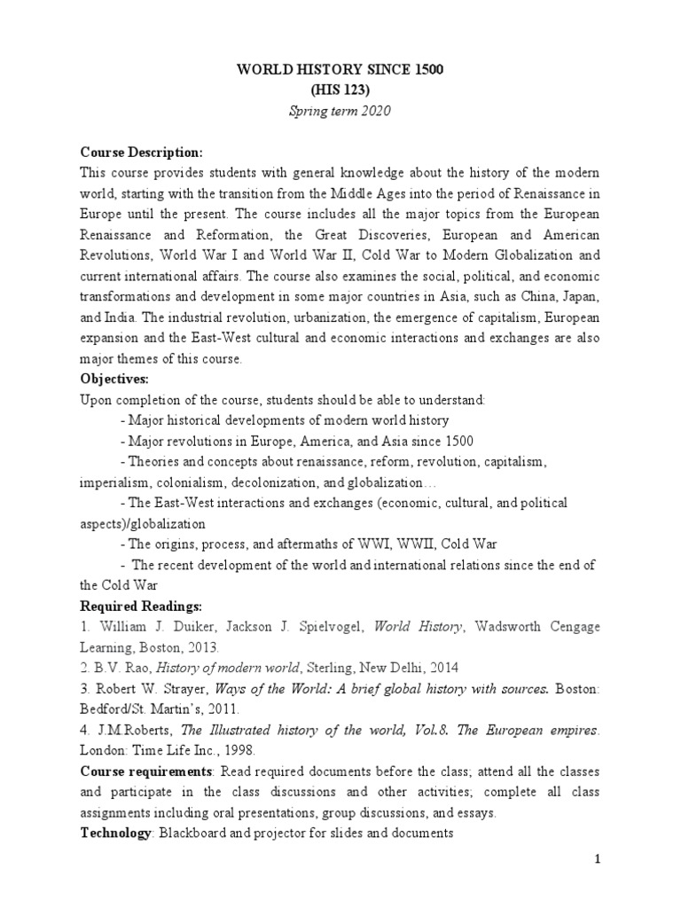 World History Since 1500 | PDF | Imperialism | Modern History