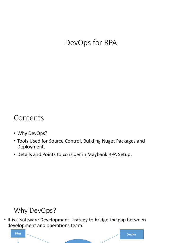DevOps For RPA PDF | PDF | Version Control | Utility Software