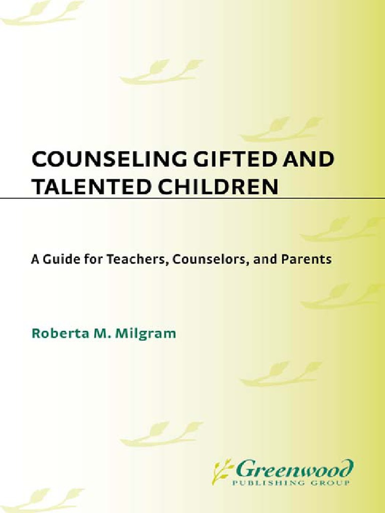 Counseling Gifted and Talented Children A Guide For Teachers Counselors ...
