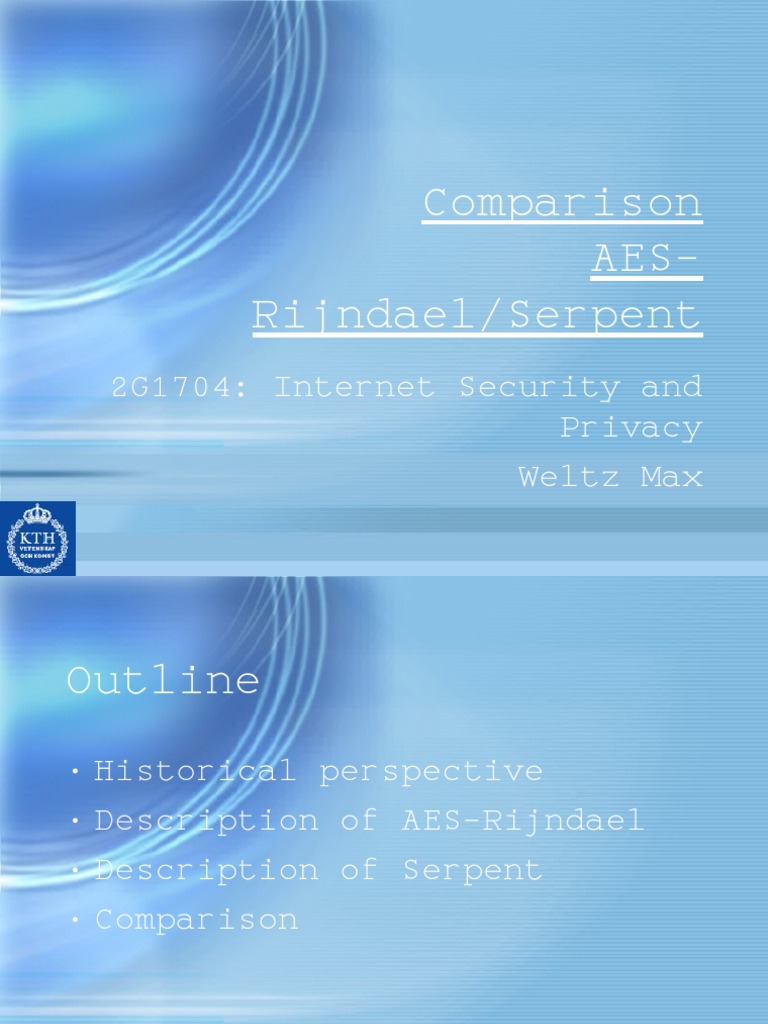 Comparison Between AES-Rijndael and Serpent | PDF | Secrecy | Security ...