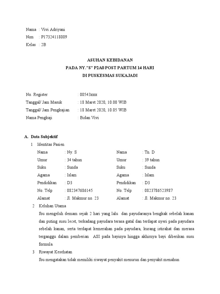 SOAP Mastitis (Vivi) | PDF