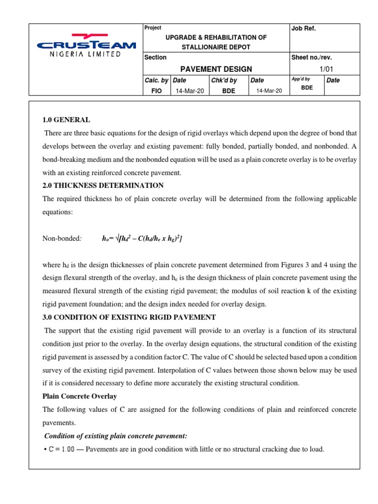 Design Calculation of Pavement | PDF | Road Surface | Concrete