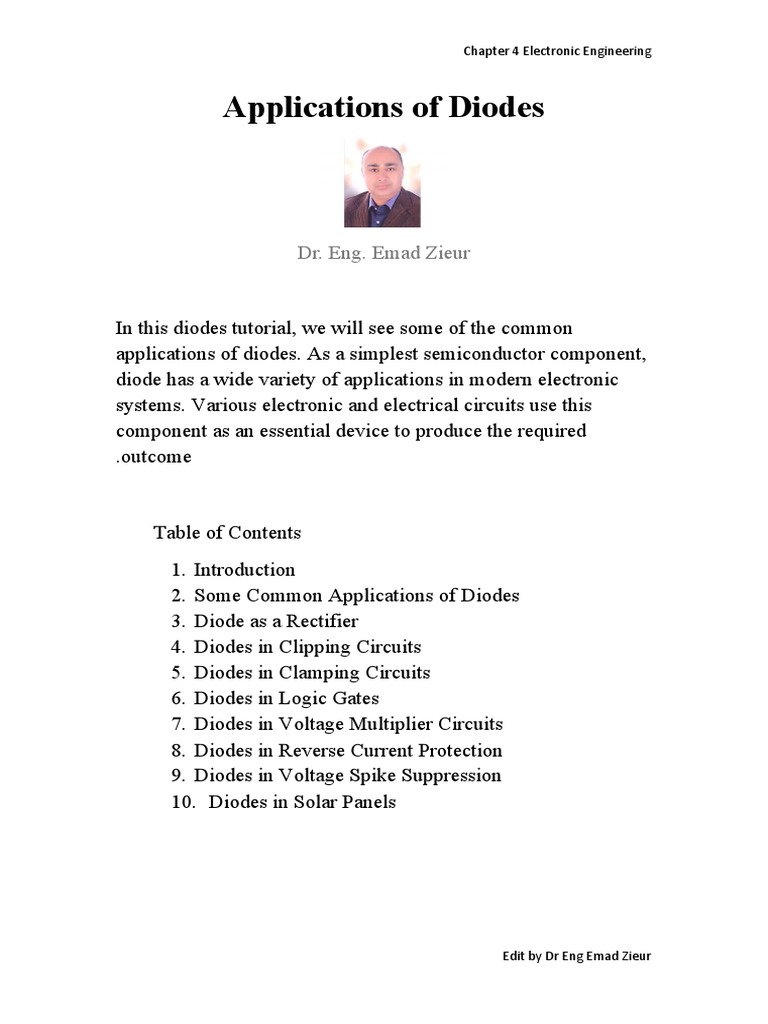 Applications of Diodes | PDF | Rectifier | Diode