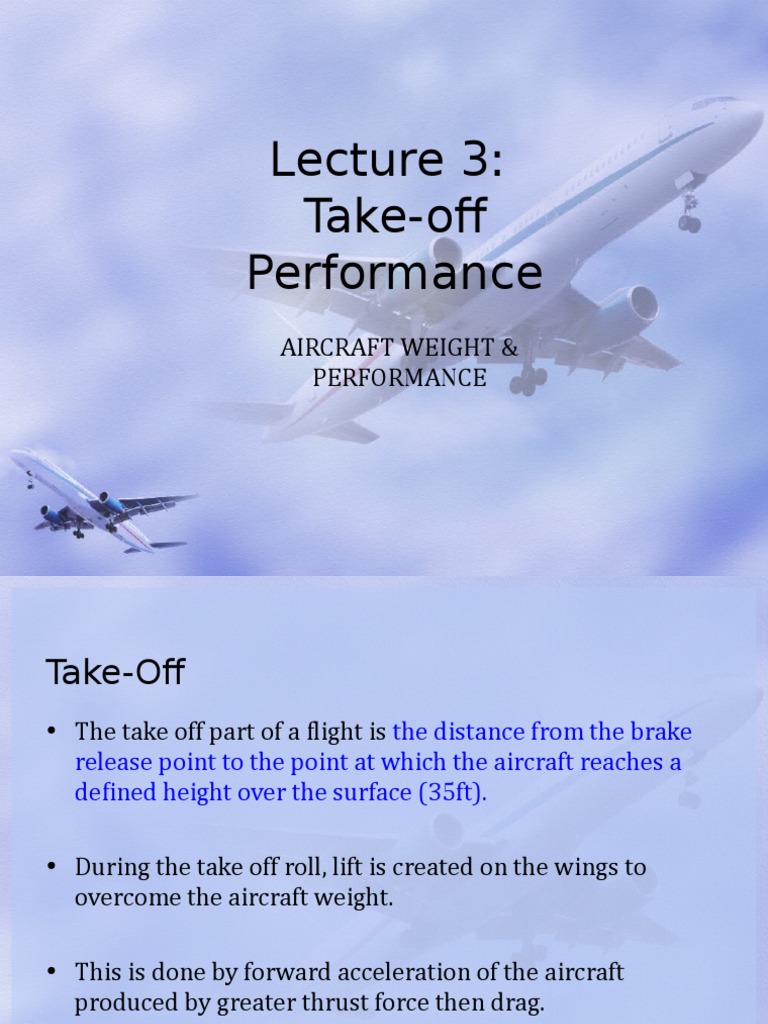Lecture 3-Take-Off Performance | PDF | Takeoff | Atmosphere Of Earth