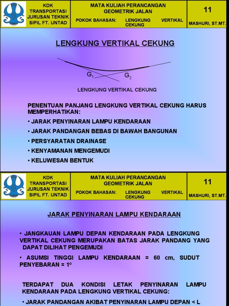 11 - Lengkung Vertikal Cekung | PDF