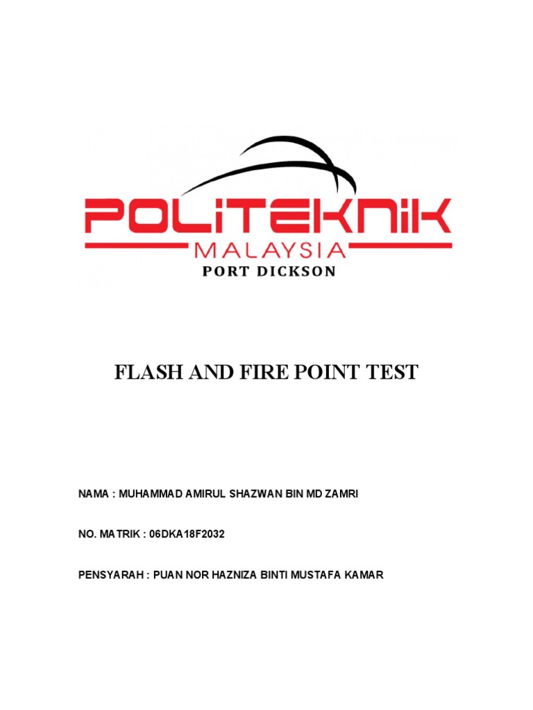 Flash and Fire Point Test | PDF | Fires | Chemistry