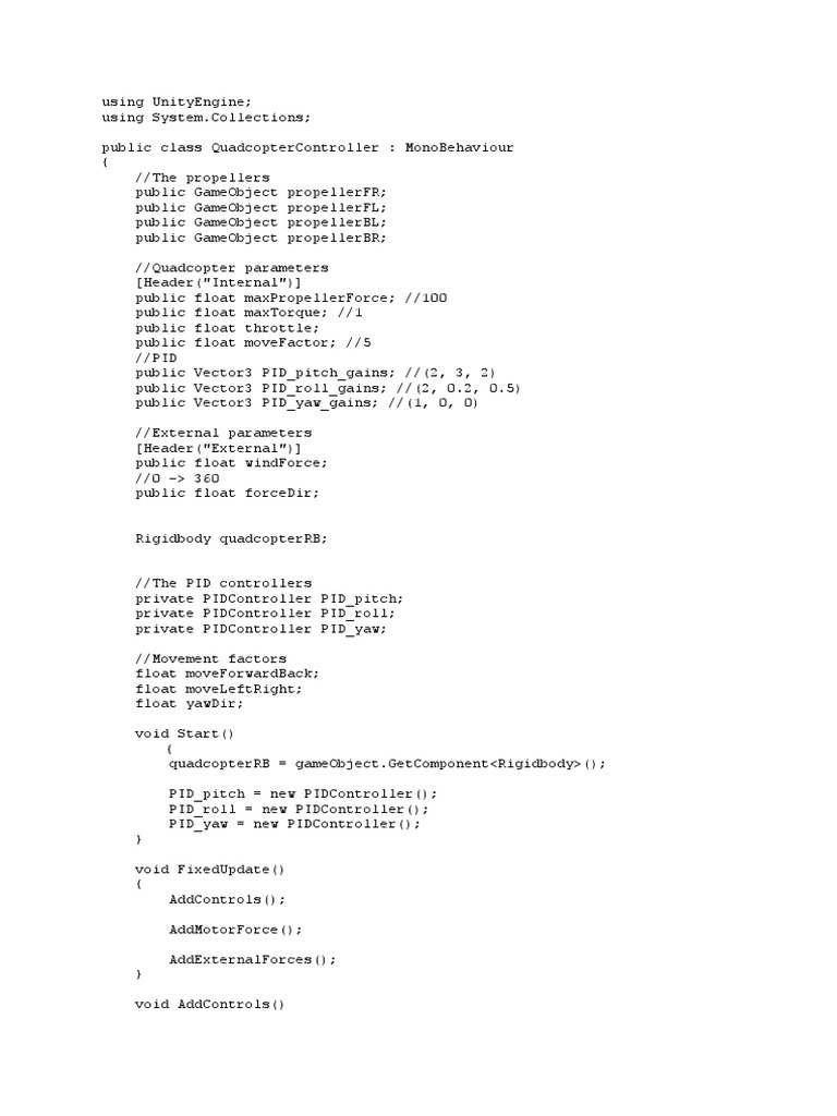 Minimize An Error With A PID Controller in Unity With C# | PDF ...