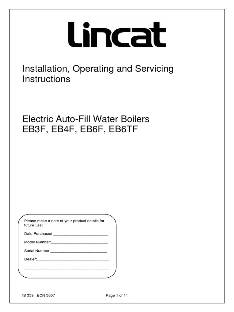 Lincat Boiler Display PDF | PDF | Electrical Connector | Electrical Wiring