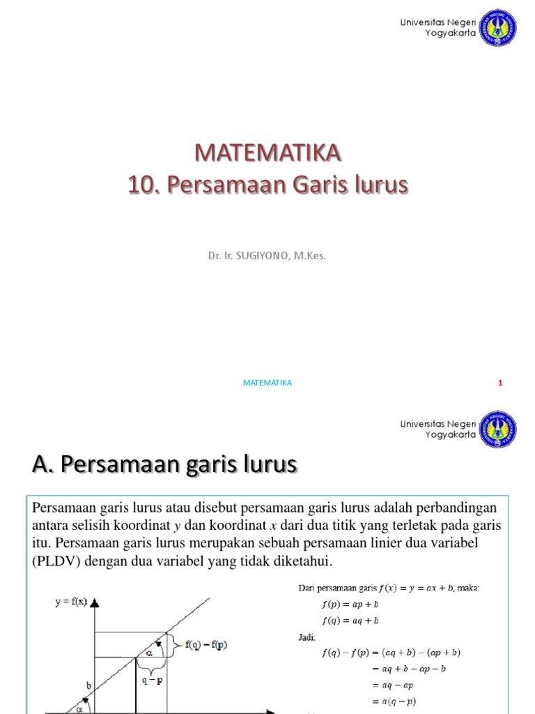 10 Pers Grs Lurus PDF | PDF | Sains & Matematika