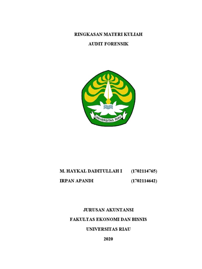 RMK Bab 5 Audit Forensik | PDF