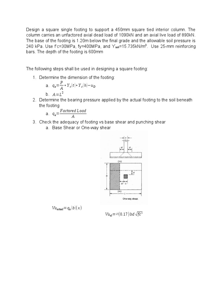 Design of Square Footing | PDF | Continuum Mechanics | Civil Engineering