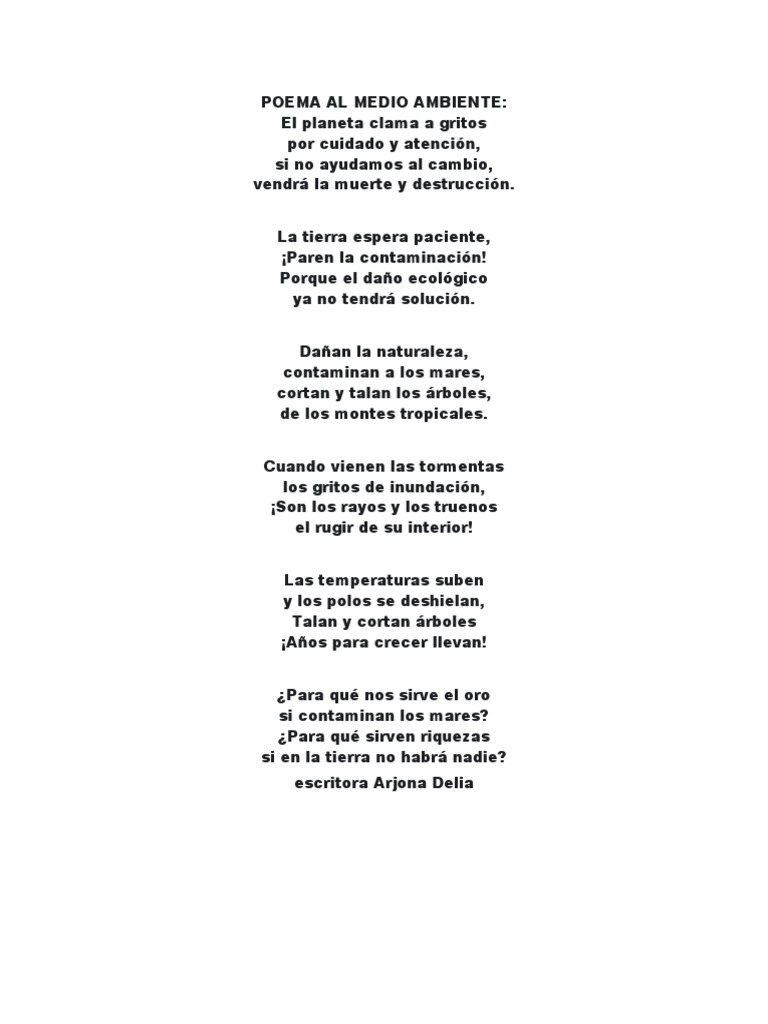 Poema Al Medio Ambiente | PDF