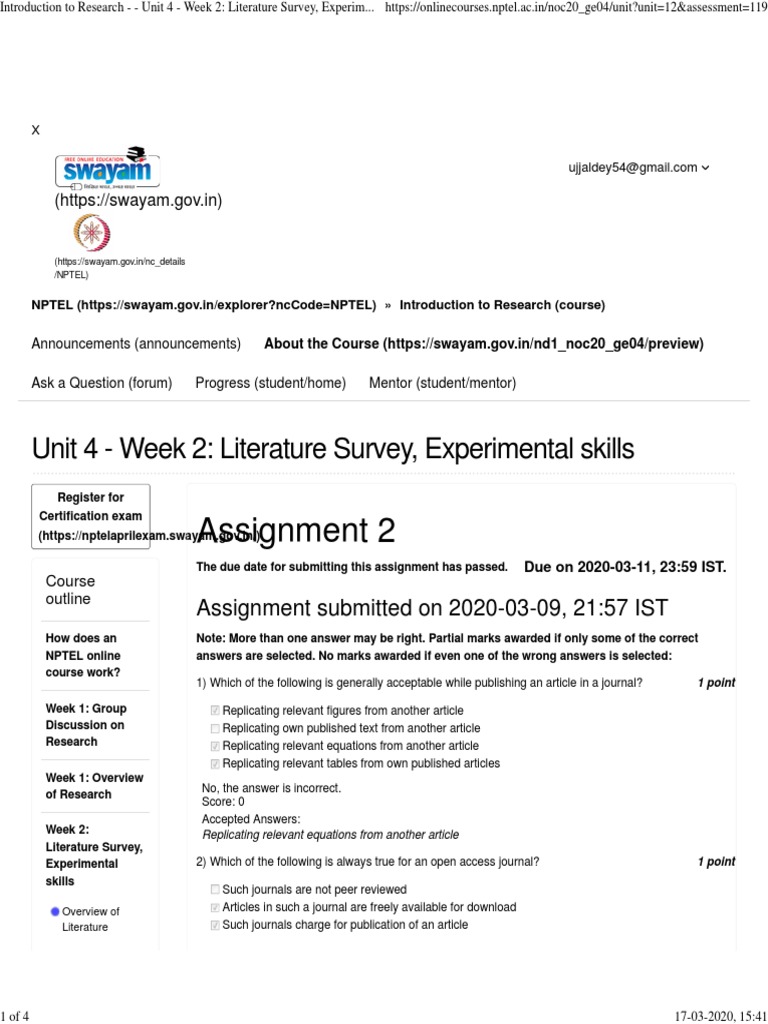 Introduction To Research - Unit 4 - Week 2 - Assignment PDF | PDF ...