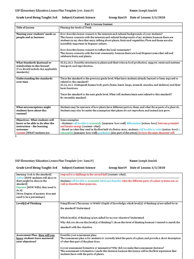 Supervisor Lesson Plan 2 Final | PDF | Educational Assessment | Classroom