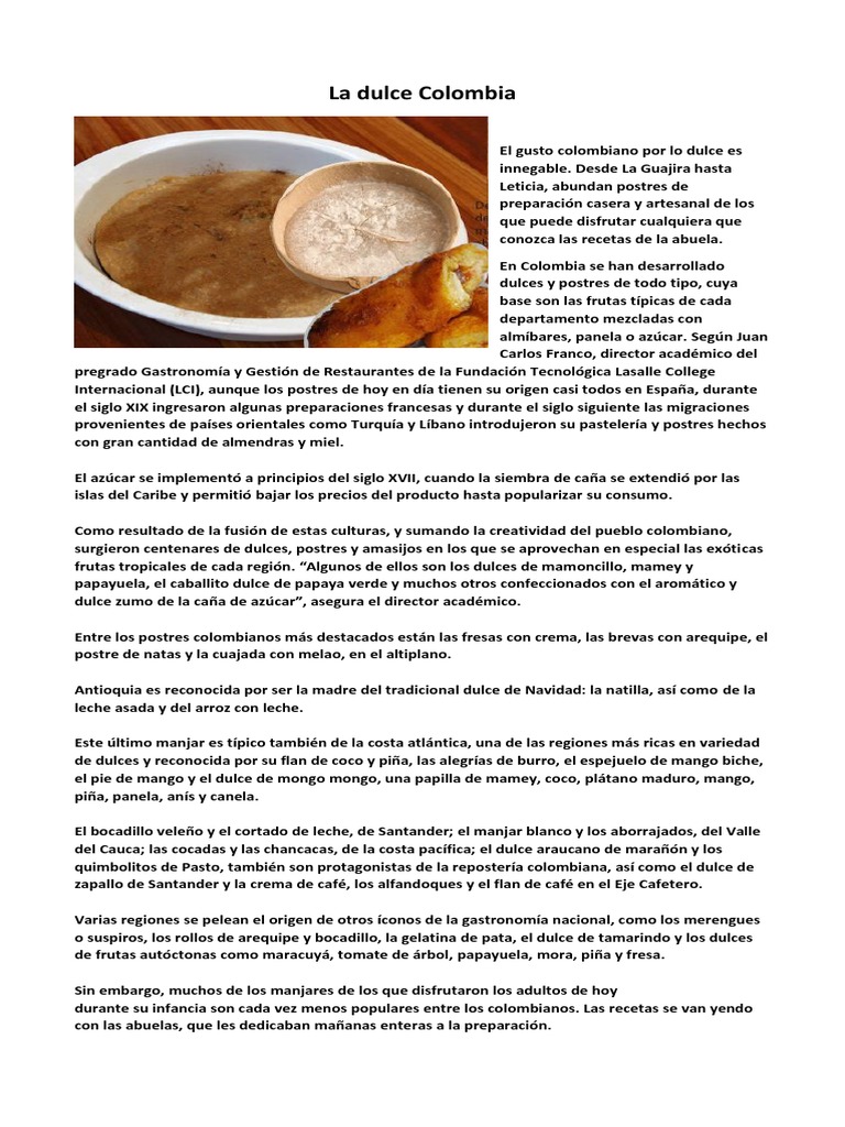 Postres Colombianos Tipicos