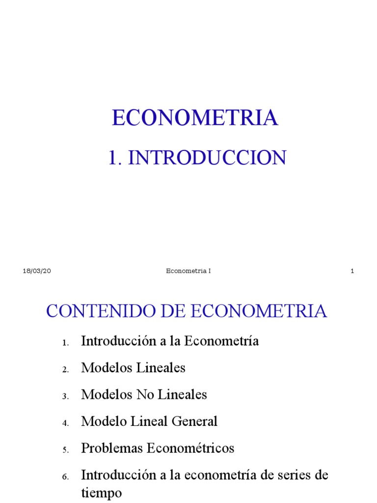 Introduccion A La Econometria | PDF | Econometría | Modelo matemático