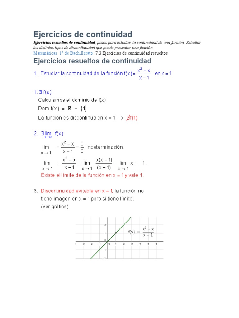 Ejercicios de Continuidad | PDF Ejercicios de Continuidad | PDF