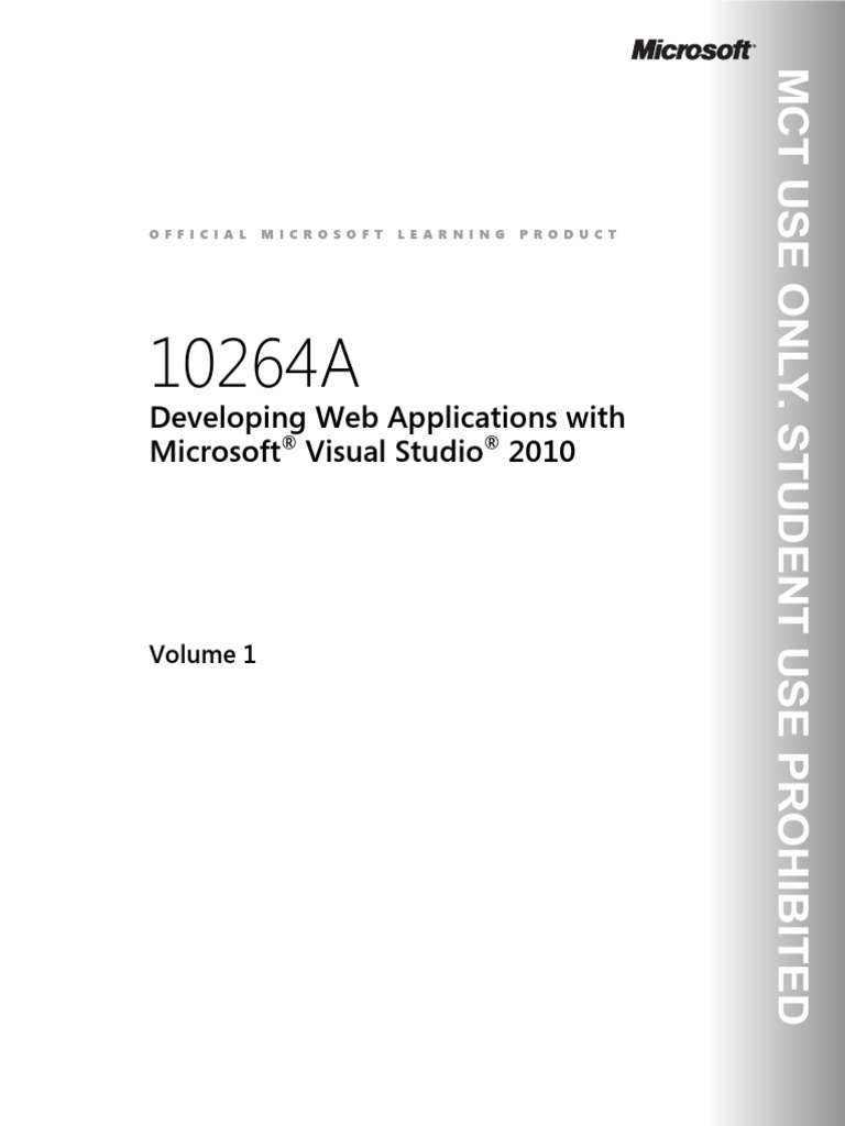 10264A - Developing Web Applications With Microsoft Visual Studio 2010 ...
