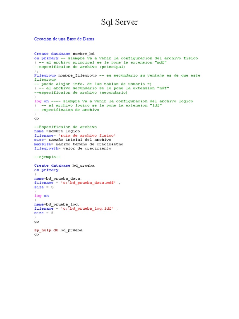 SQL Server | PDF | SQL | Servidor SQL de Microsoft