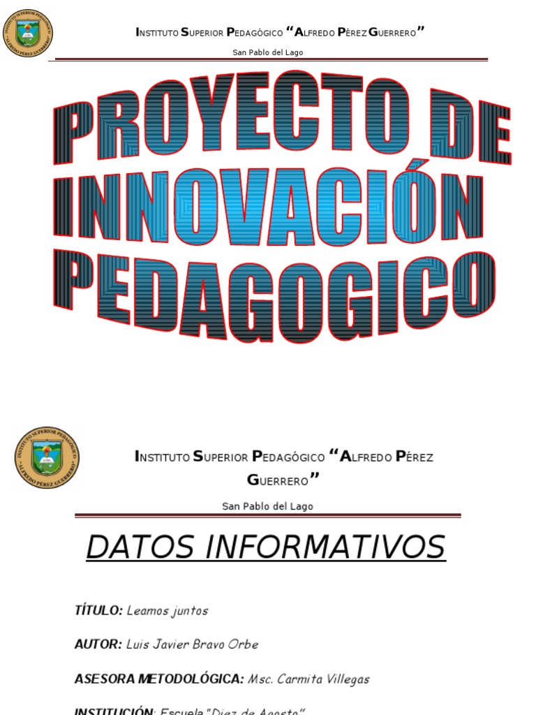 Proyecto Innovador - Lengua | PDF | Comprensión lectora | Evaluación