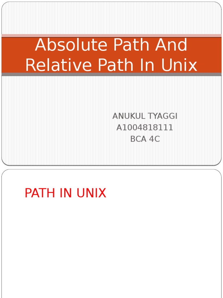 Absolute Path and Relative Path in Unix | PDF
