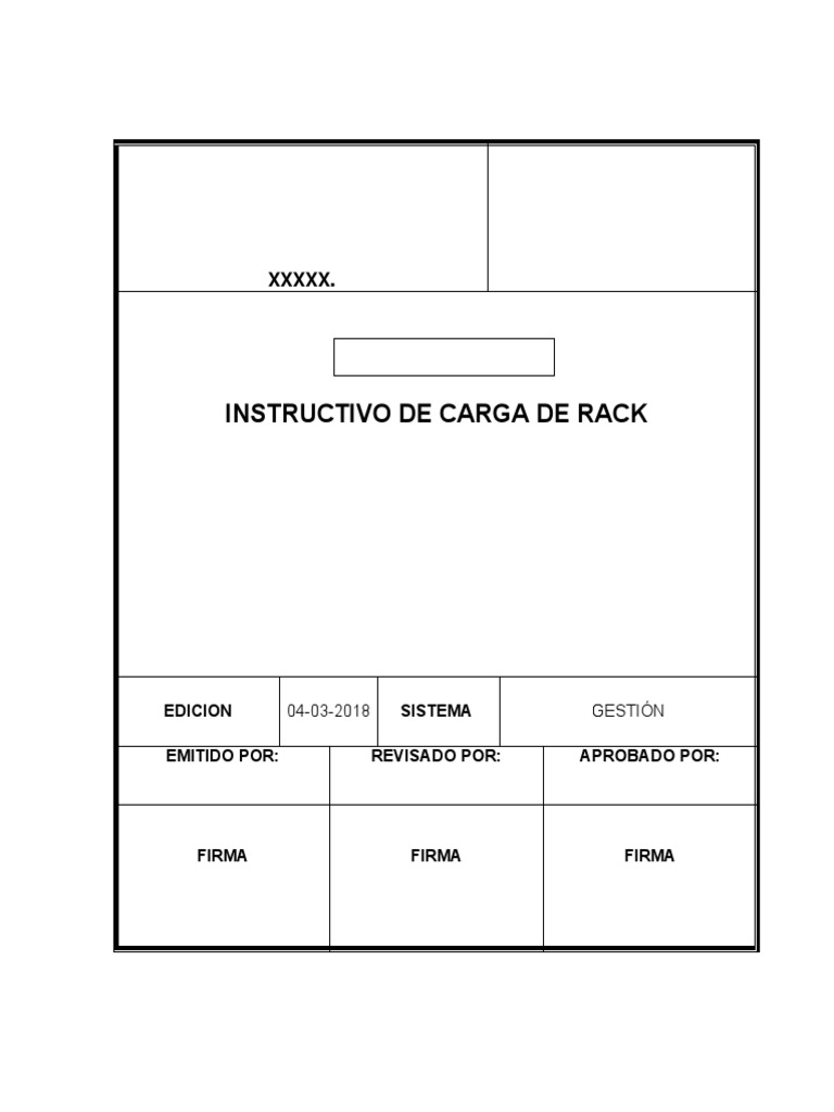 Instructivo de Carga y Descarga de Rack | PDF