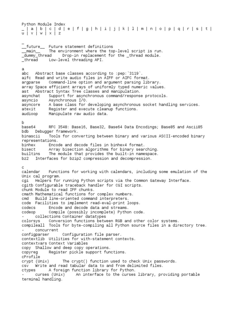 Python Modules Pdf Python Programming Language Unix
