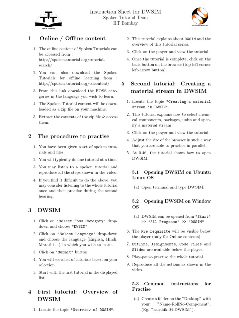 DWSIM Tutorial Guide for Beginners | PDF | System Software | Computing