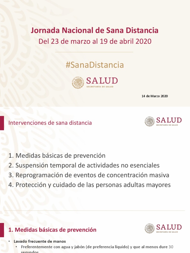 Jornada Nacional Sana Distancia - Secretaría de Salud México | PDF ...