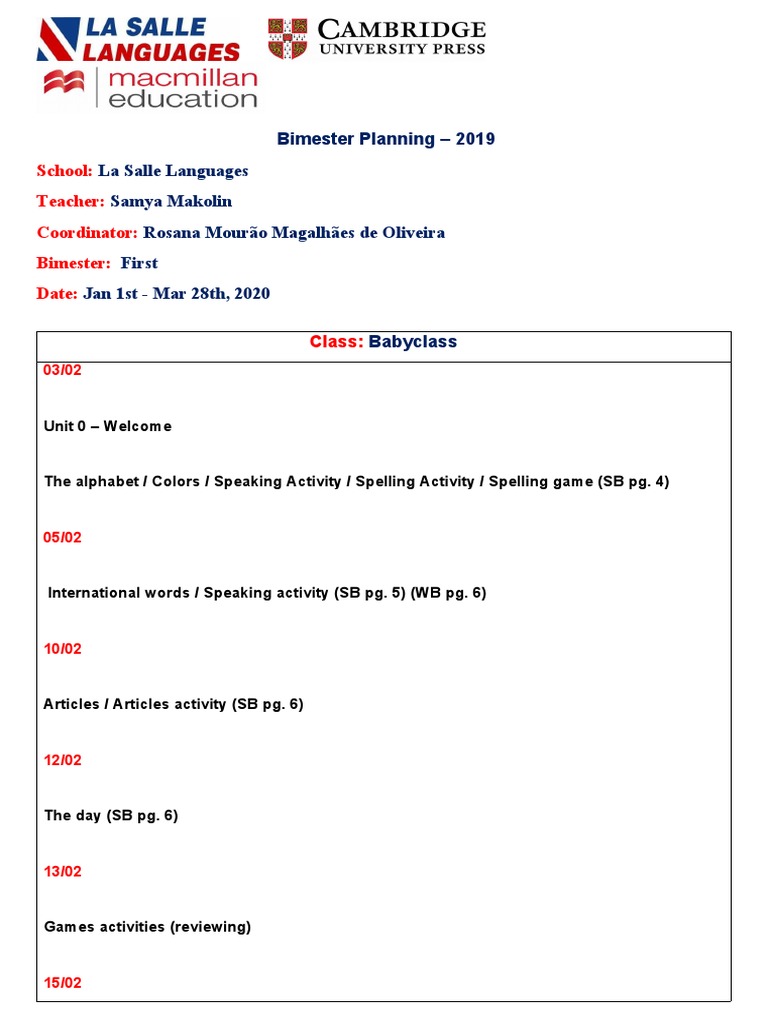 1st Bimester Planning | PDF | Linguistics | Communication