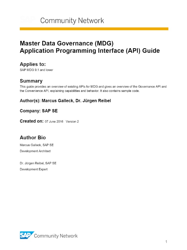 Master Data Governance Application Programming Interface Guide PDF | PDF | Computer Engineering ...