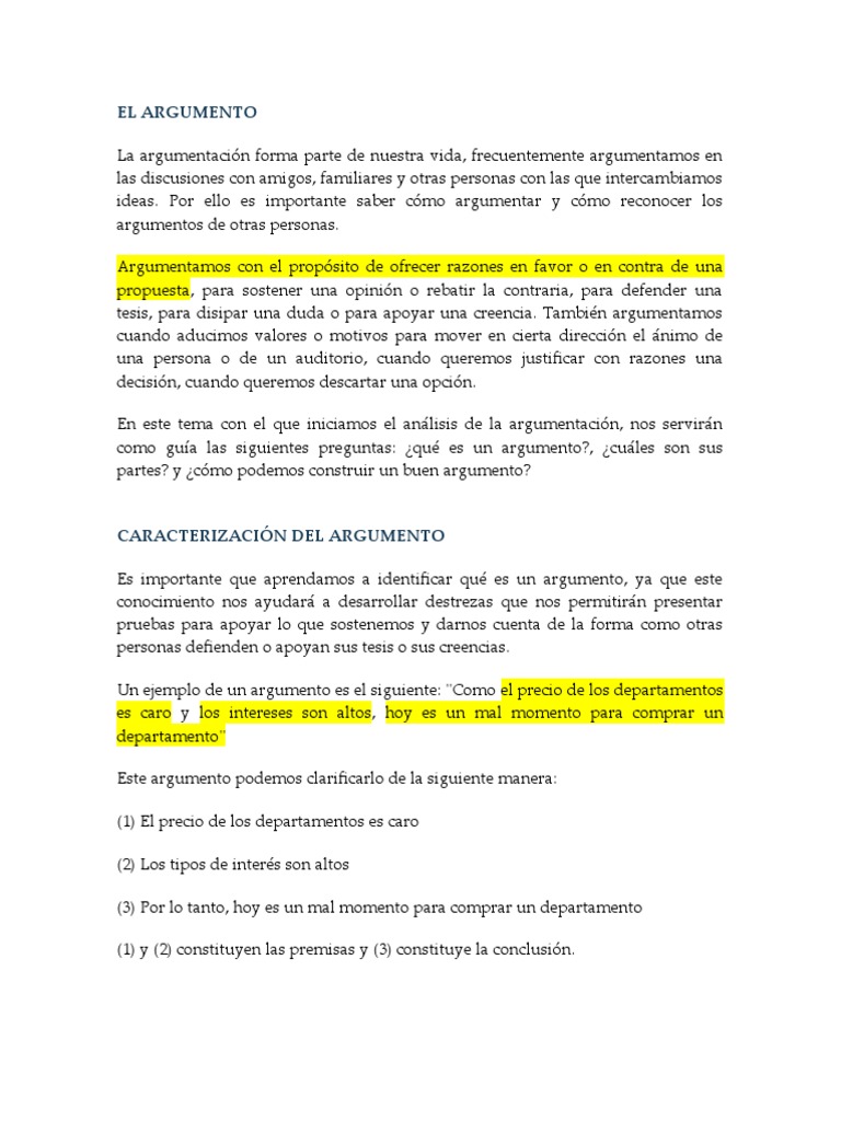 El Argumento | PDF | Argumento | Proposición