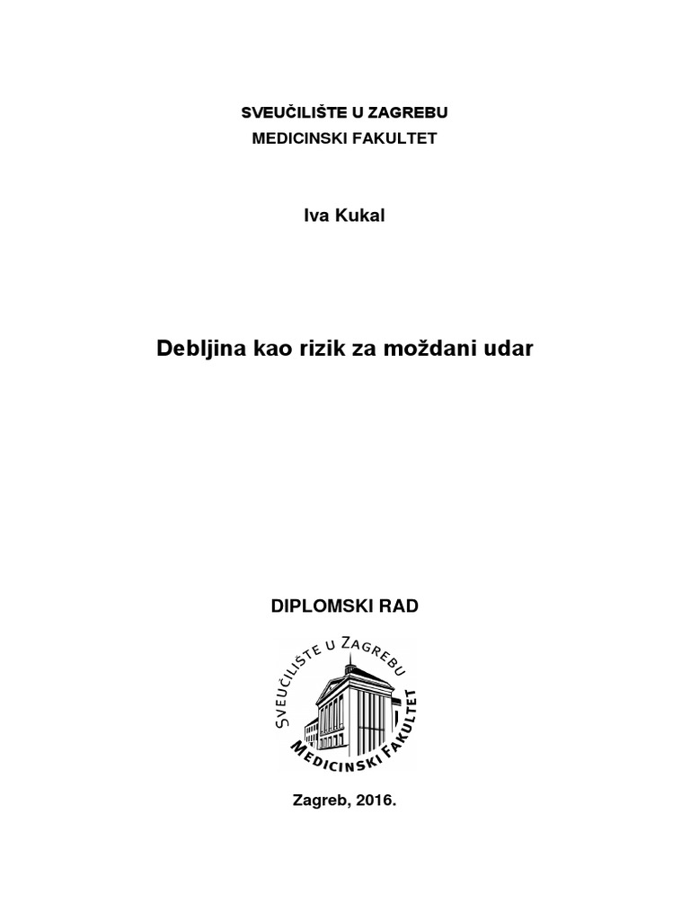 Cerebrovaskularni Inzult I Metabolicki Sidnrom I Debljina | PDF