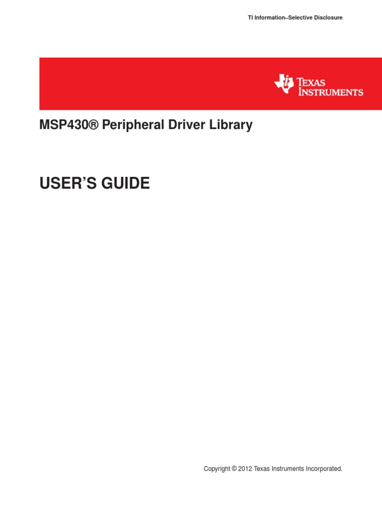 MSP430 DriverLib Guide PDF | PDF | Sampling (Signal Processing ...