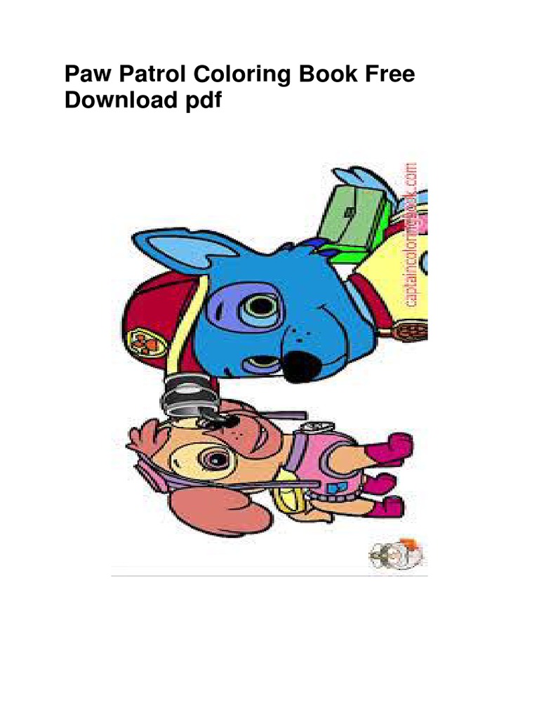Paw Patrol Coloring Book Free Download PDF | PDF