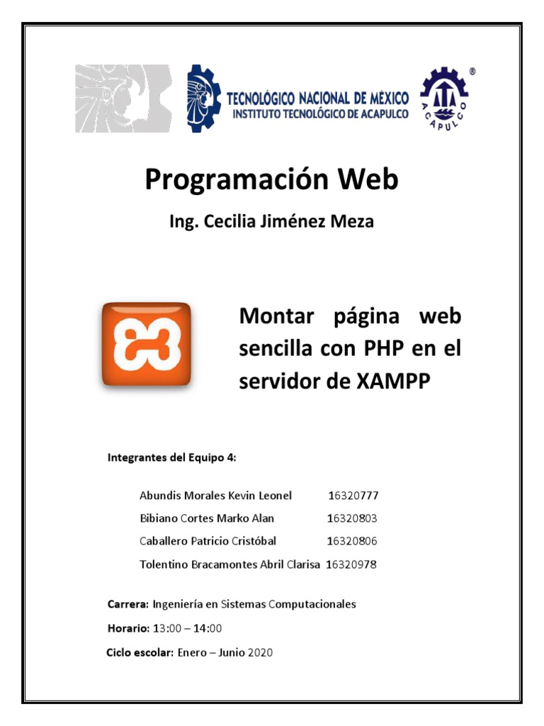 Montar Página Web Sencilla Con PHP en El Servidor de XAMPP PDF | PDF | Servidor web | Internet y web
