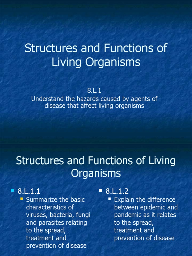 Version Structures and Functions of Living Organisms 8.L.1.1 | PDF ...
