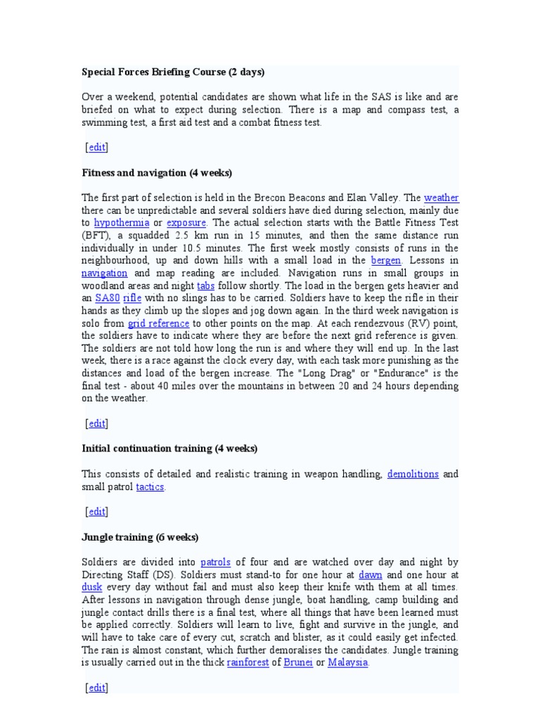 SAS Training | PDF | Military | Military Science