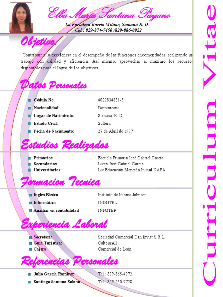 JM - CURRICULUM VITAE - Elba Maria Santana Payano PDF | PDF