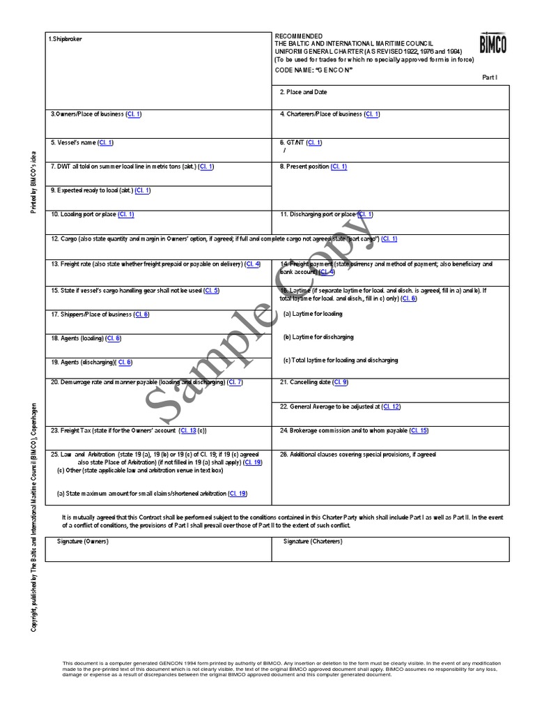 Gencon 94 | PDF | Cargo | Shipping