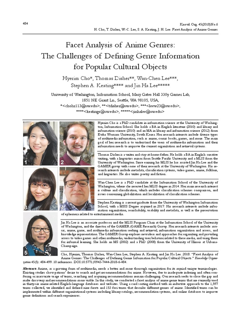 Facet Analysis of Anime Genres | PDF | Shōnen Manga | Anime