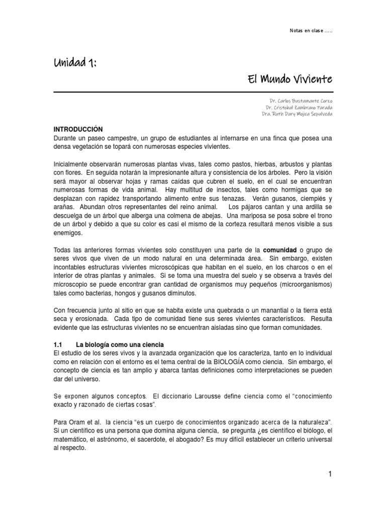 Tema - 1 - El Mundo Viviente | PDF | Sistema Internacional de Unidades ...