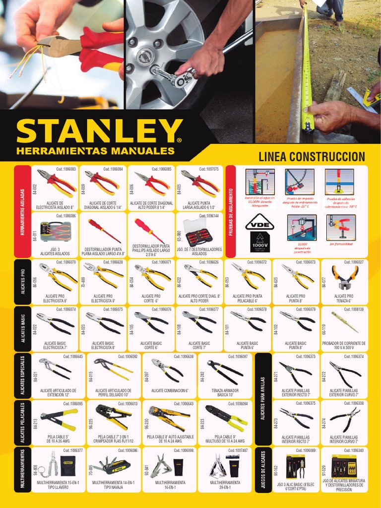 Herramientas Stanley: Alicates y Más | PDF | Máquinas rotativas | Vehículos
