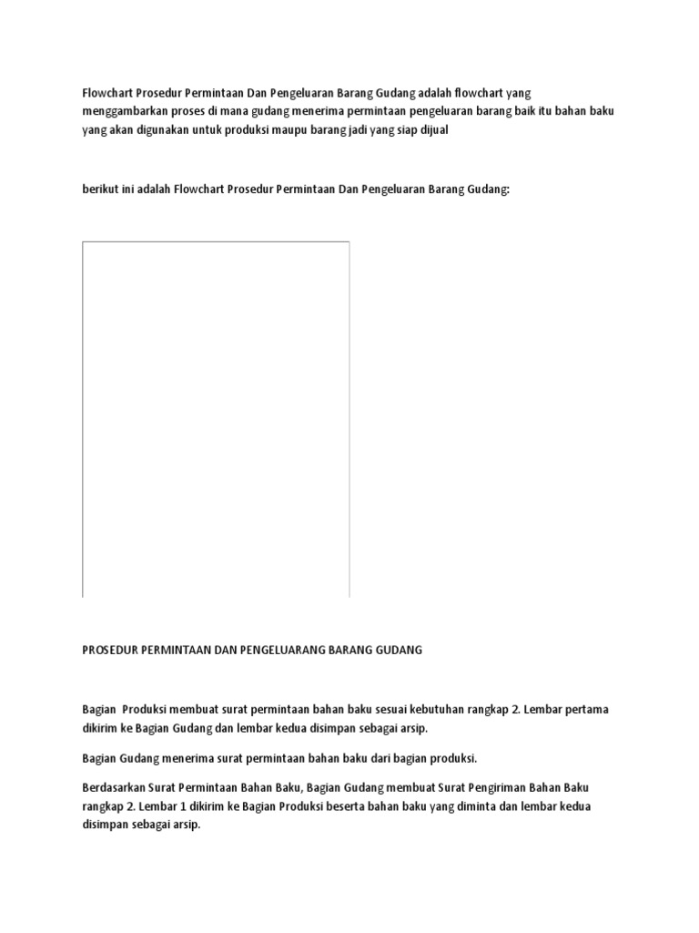 Flowchart Pengeluaran Barang Gudang | PDF | Pengelolaan Keuangan & Uang ...