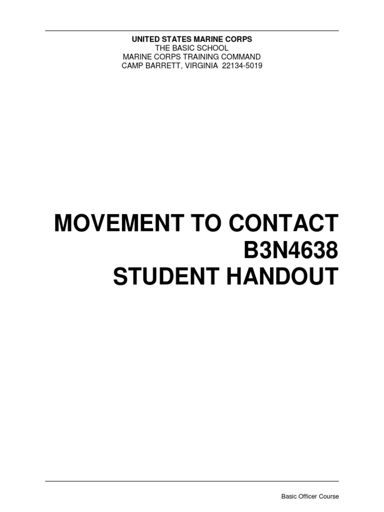 B3N4638 Movement To Contact | PDF | Reconnaissance | Flanking Maneuver