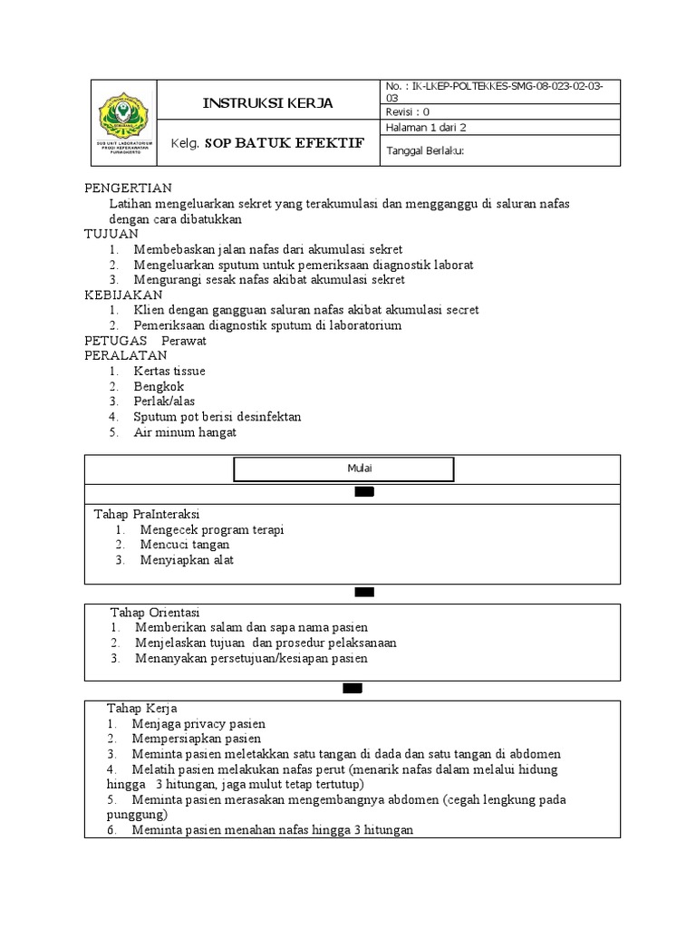 SOP Batuk Efektif | PDF