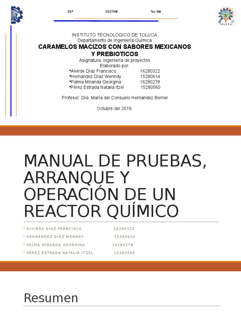 MANUAL DE PRUEBAS, ARRANQUE Y OPERACIÓN reactor | PDF | Reactor Quimico | Corrosión