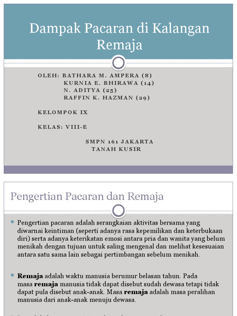 Dampak Negatif Pacaran Remaja | PDF